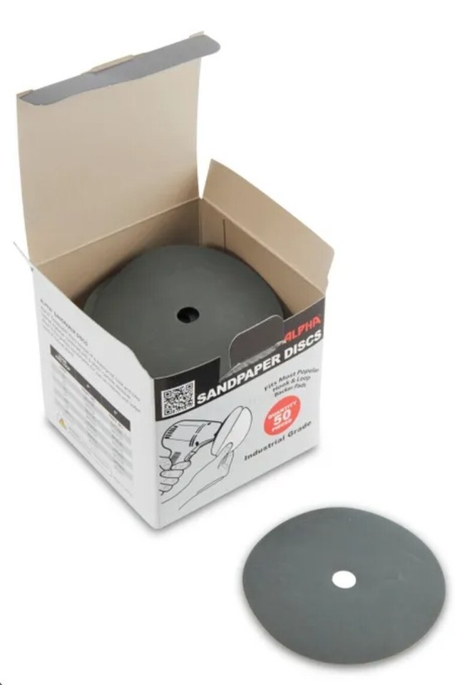 Alpha Tools Hook & Loop Sandpaper Discs GRIT 240 SIZE 4" (50 Per Box ...