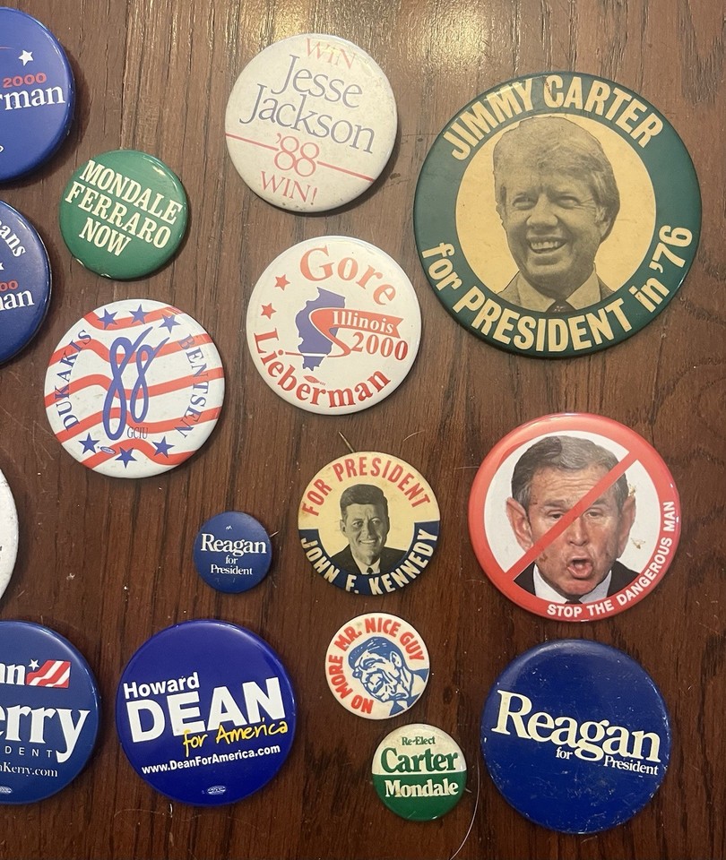 Lot Of 26 Presidential Election Pinback Buttons - Obama, Kennedy ...