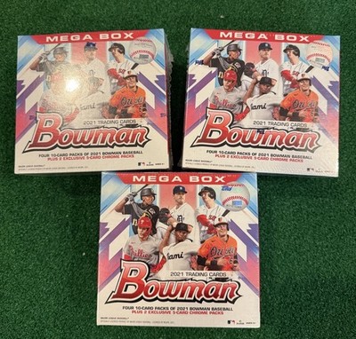 (3 Boxes) 2021 Bowman MLB Trading Card Mega Box Baseball FACTORY SEALED ...