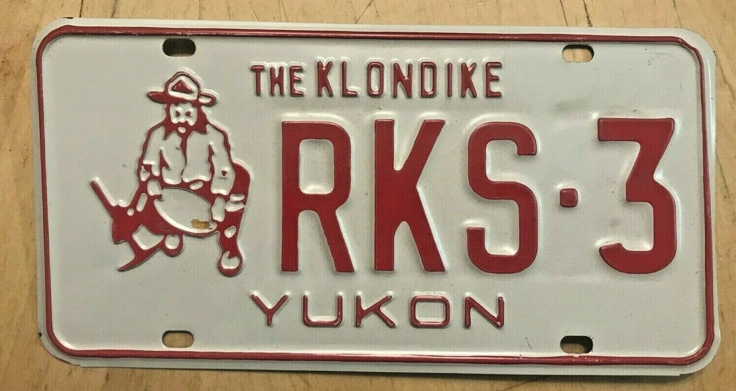 YUKON THE KLONDIKE CANADA AUTO LICENSE PLATE " RKS 3 " GOLD MINER YK | eBay