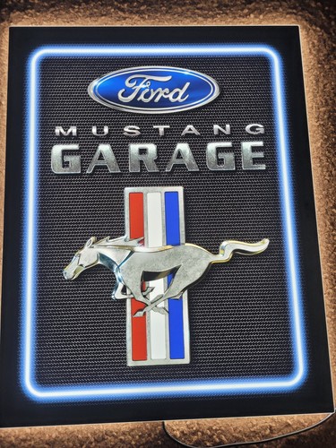 Ford Mustang Garage LED Sign 18x23" Licensed. US MADE! Garage Light Tri ...