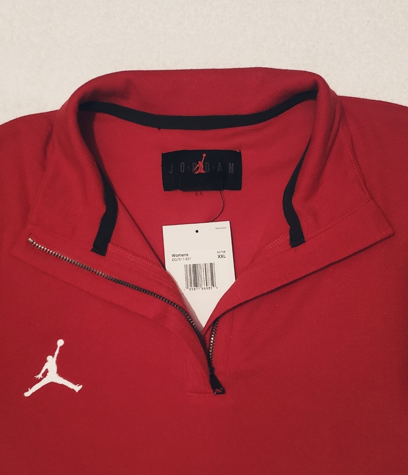 Nike Jordan Dri-fit Women's 1/4 Zip Long Sleeve Red Top DQ7917-657 Size ...