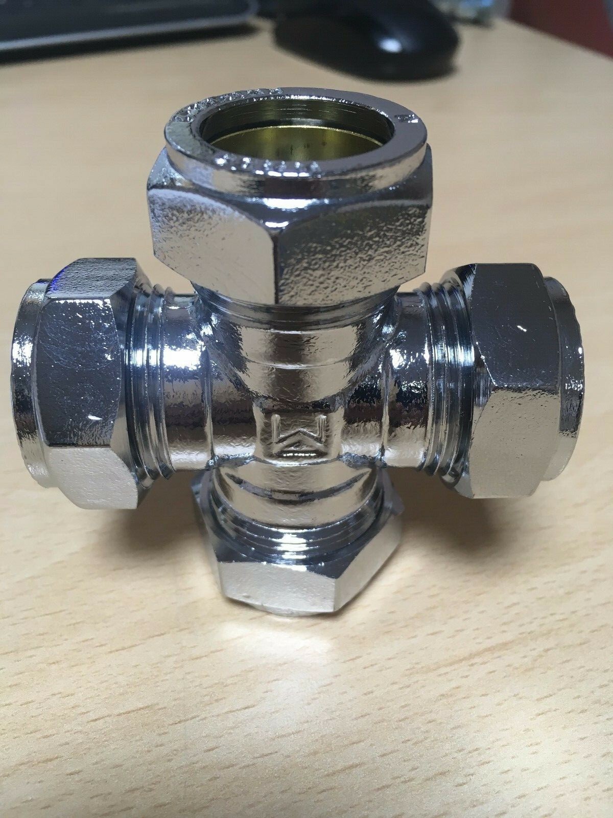 22mm Compression Cross Chrome - Bespoke Part | eBay UK