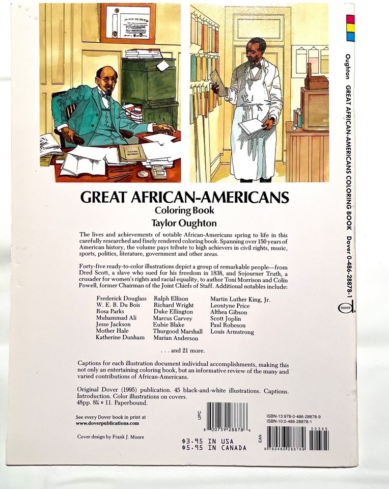 152149 Book Dover Coloring Book GREAT AFRICAN AMERICANS Taylor Oughton ...