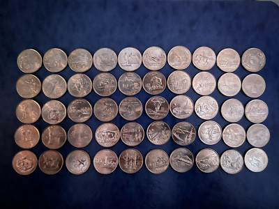 US 1999-2008 50 States Statehood Quarters Complete Set - All P Mint 50 ...