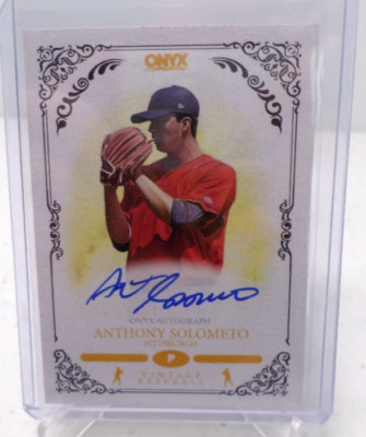 Anthony Solometo 2022 Onyx Vintage Baseball Blue Ink On-Card Auto #VAAS ...