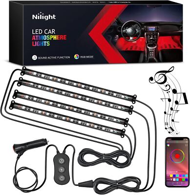 Nilight Car Interior Lights with APP Control 16 Million RGB Colors ...