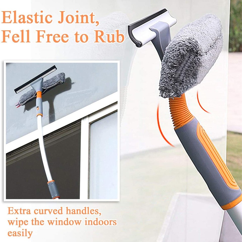 103'' Extendable Window Cleaner Telescopic Squeegee Long Handle Washer ...
