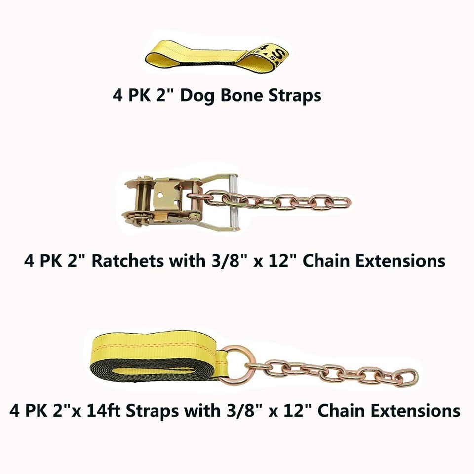 8 Point Roll Back Tie Down System Chain End for Car Hauler Carrier Tow ...