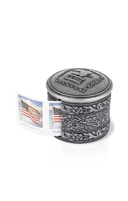 Floral Metal Stamp Coil Dispenser / Stamp holder US Mail USPS Made In ...