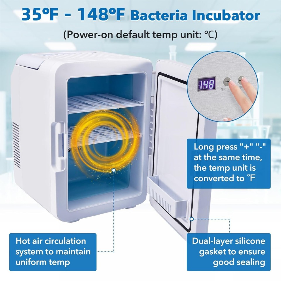 Lab 10L Incubator 35-148℉ Bacteria Incubator Thermostatic Cabinet ...