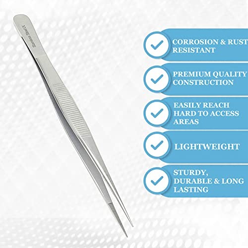 Stainless Steel High Precision Forceps with Fine Strong Straight 6 Inch | eBay