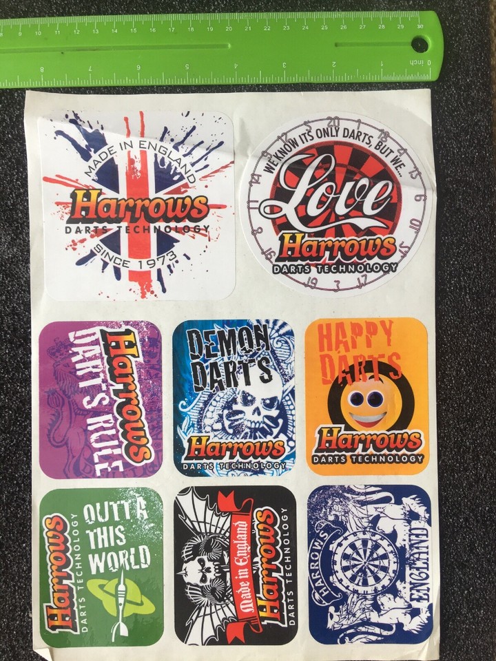 HARROW’S England DART TECHNOLOGY Stickers Set Happy Demon BOARD Shaft ...