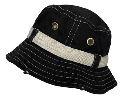 Vintage Style Frayed Torn Cotton Bucket Fishing Hat Outdoor Hiking Cap ...