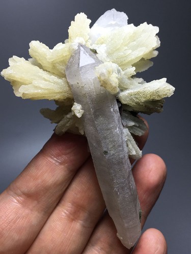 78G NATURA calcite &skeletal Elestial QUARTZ CRYSTAL Healing FORM Inner ...