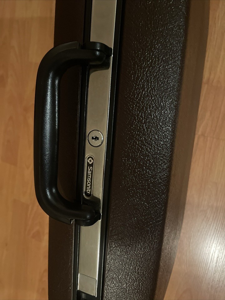 VINTAGE BROWN SAMSONITE HARDCASE BRIEFCASE NEW WITH LOCKING KEY | eBay