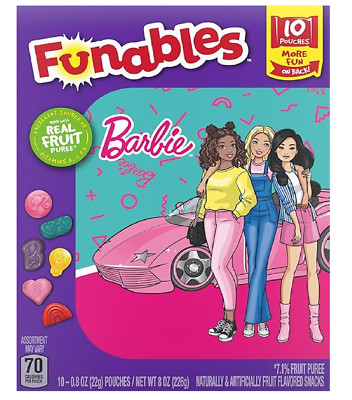 Funables Fruit Snacks Barbie Shaped Fruit Flavored Snacks 0.8 Ounce ...