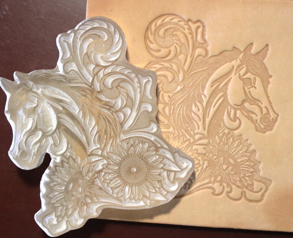 ACRYLIC Leather Embossing Stamp SHERIDAN HORSE DESIGN for Veg Tanned ...