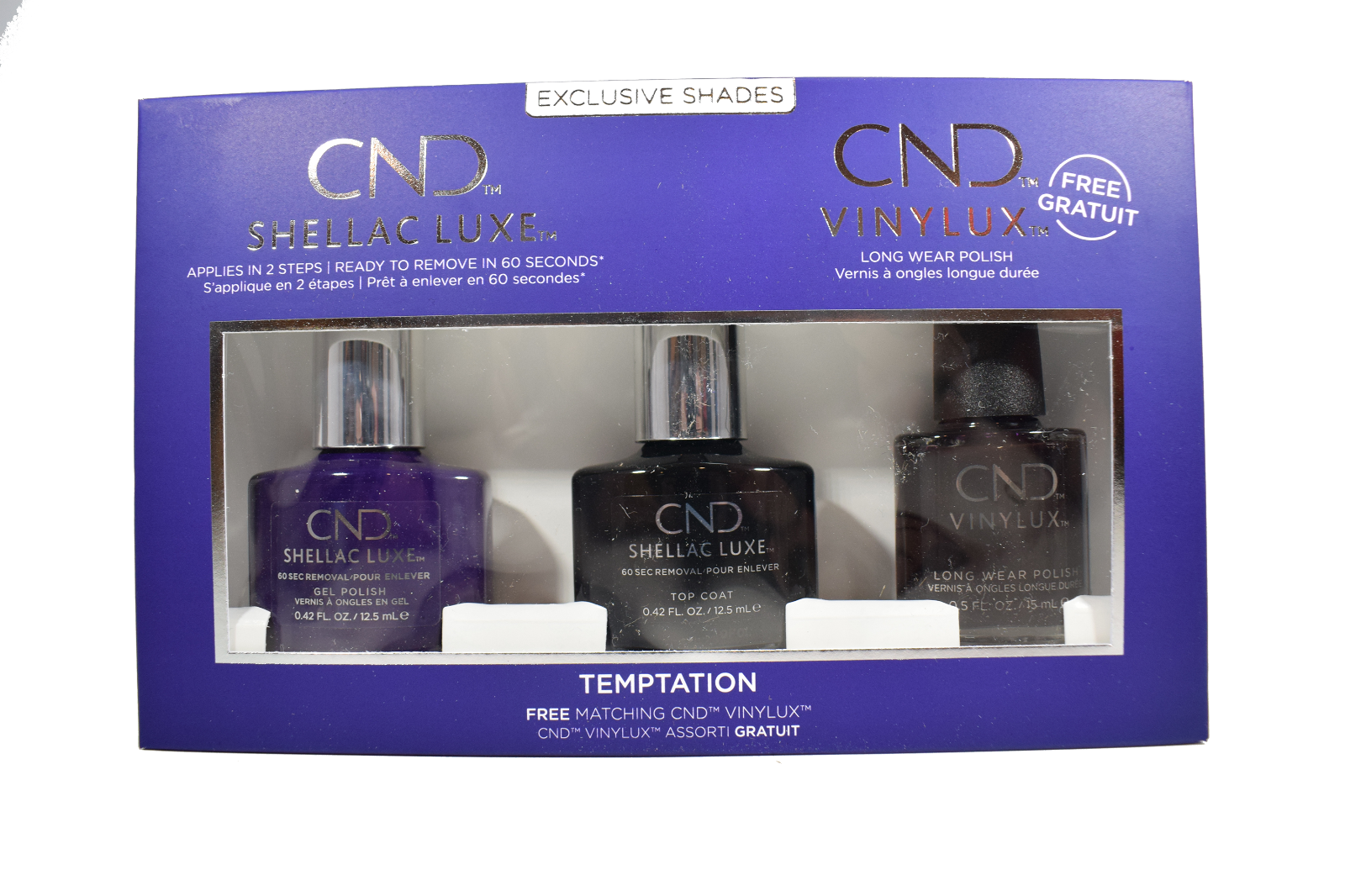 CND SHELLAC LUXE GEL & VINYLUX 3 PACK EXCLUSIVE SHADE #305 TEMPTATION + TOP COAT | eBay
