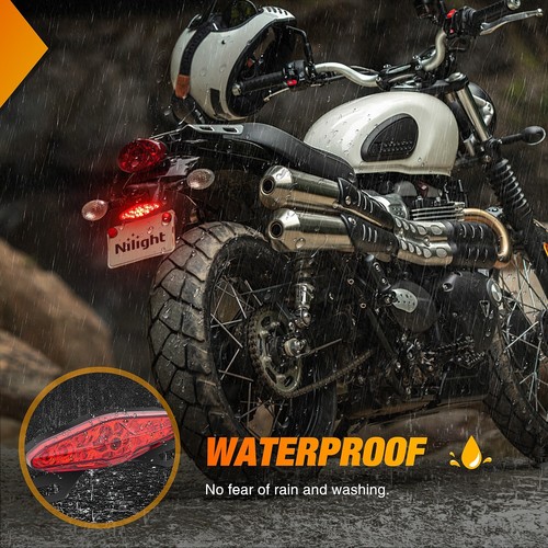 Motorcycle Tail Lights LED Brake Running Light with License Plate ...