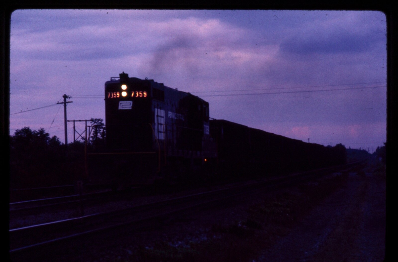 Railroad Slide - Penn Central #7359 Locomotive 1969 Vintage Train Photo ...