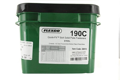 Genuine Flexco 190C Pail of 100 | Style 190 Quick Fit Bolt Solid Plate ...