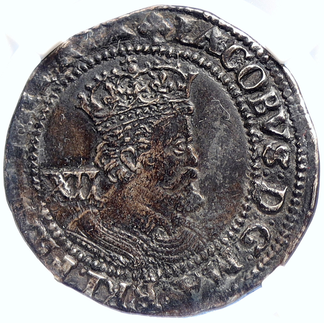 1624 GREAT BRITAIN UK King JAMES I of KJV Bible Silver Shilling Coin ...