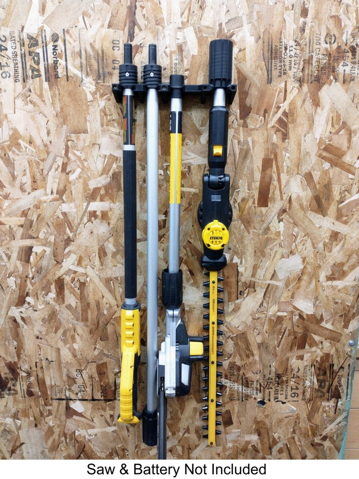 Wall Mount for DeWalt DCPS620 Pole Saw with Optional DCPH820 Hedge ...