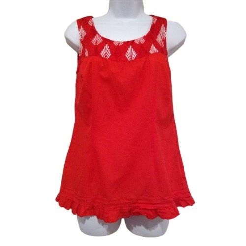 Monsoon Red Cotton Sleeveless Top US Size 6 | eBay