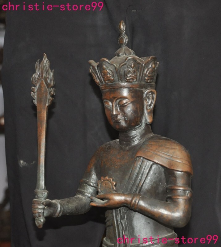14.8'' Tibet Buddhism bronze tangseng Ksitigarbha jizo Monk Bodhisattva statue | eBay