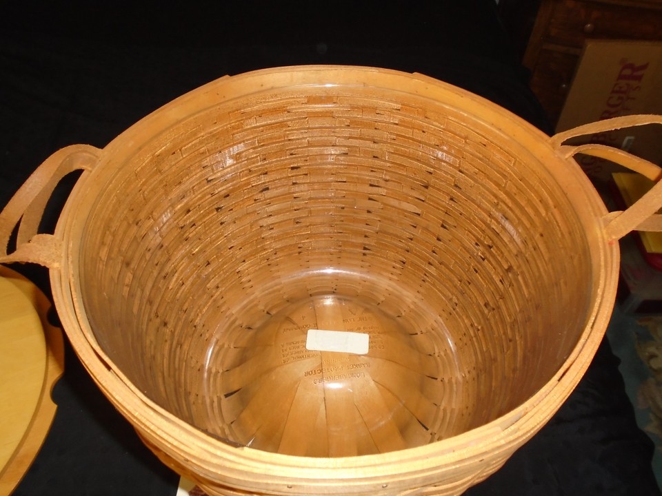 Longaberger Large Corn Bushel Basket w/Leather Handles-Laundry/Storage ...