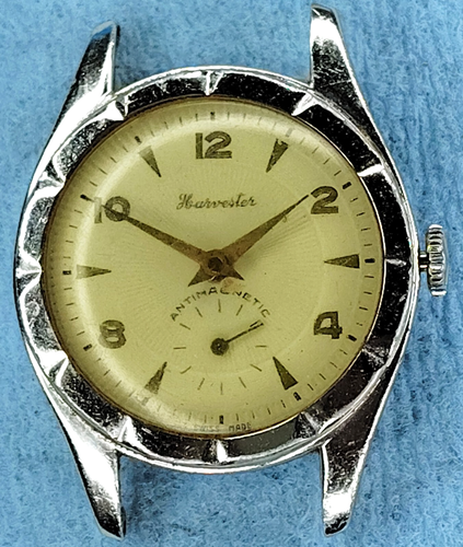 C1223 mens Harvester Sub Dial Manual Wind Aluminum Vintage Old Watch ...