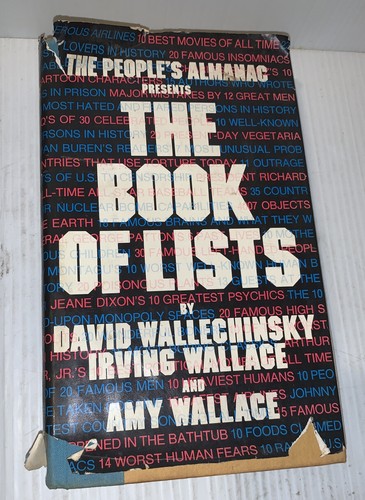 THE BOOK OF LISTS Vintage Paperback Book Best Seller 1974 Wallechinsky ...