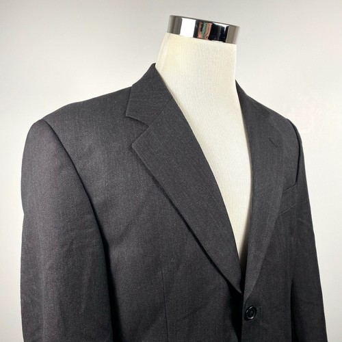 Issimo Italy 40R Suit Jacket Brown Pinstripe Guabello Super 100s Three ...