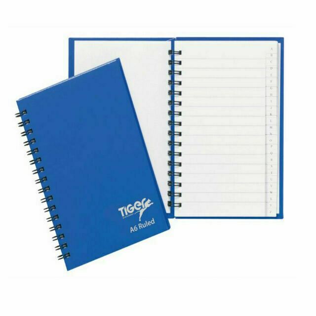 A6 Index Book A-Z Twinwire Wirebound Pocket Notebook Blue Cover ...