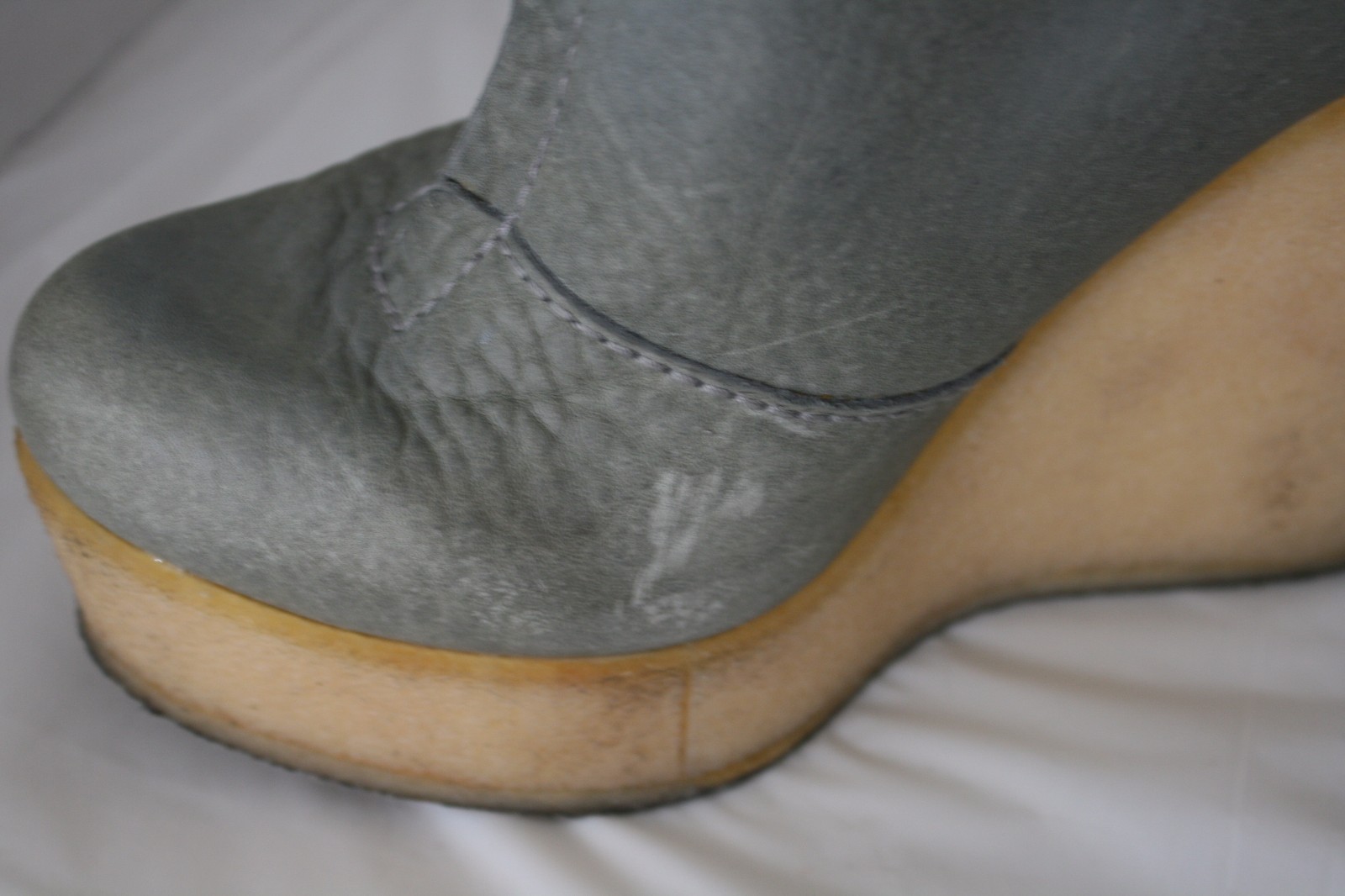 PEDRO GARCIA SHOES FEDORA FRONT ZIP PLATFORM WEDGE BOOTIES GRAY BOOT 39 ...