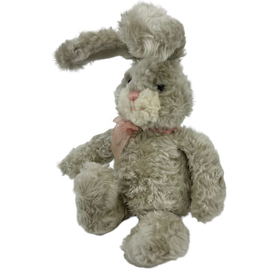 Gund Plush Rabbit Shaggy Curly Fur Grey Easter Bunny Buttercup Stuffed ...