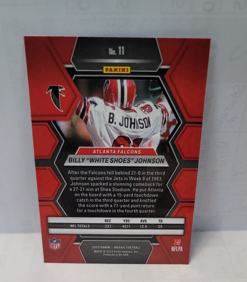 2023 Panini Mosaic Football #11 Billy "White Shoes" Johnson Atlanta Falcons | eBay