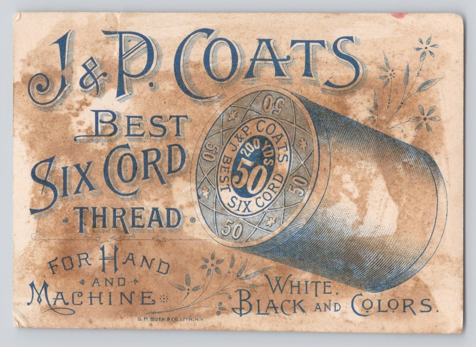 Victorian Trade Card J & P Coats Thread Winter Scene With Ducks c1880s ...