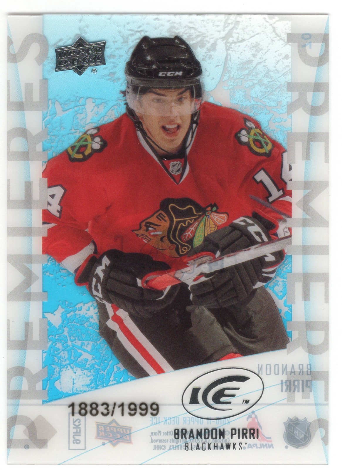 BRANDON PIRRI 2010-11 Upper Deck ICE Premiers ROOKIE #1883/1999 | eBay