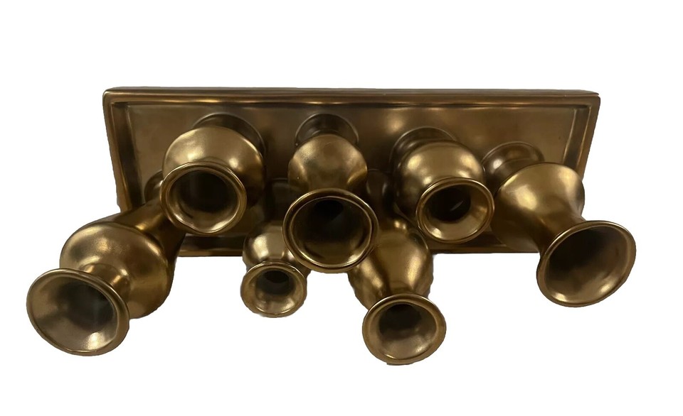 Multiple Seven Ceramic Vase Cluster, Attached to Tray Centerpiece Gold ...