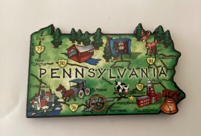 Pennsylvania State Map Wood Fridge Magnet K2 | eBay