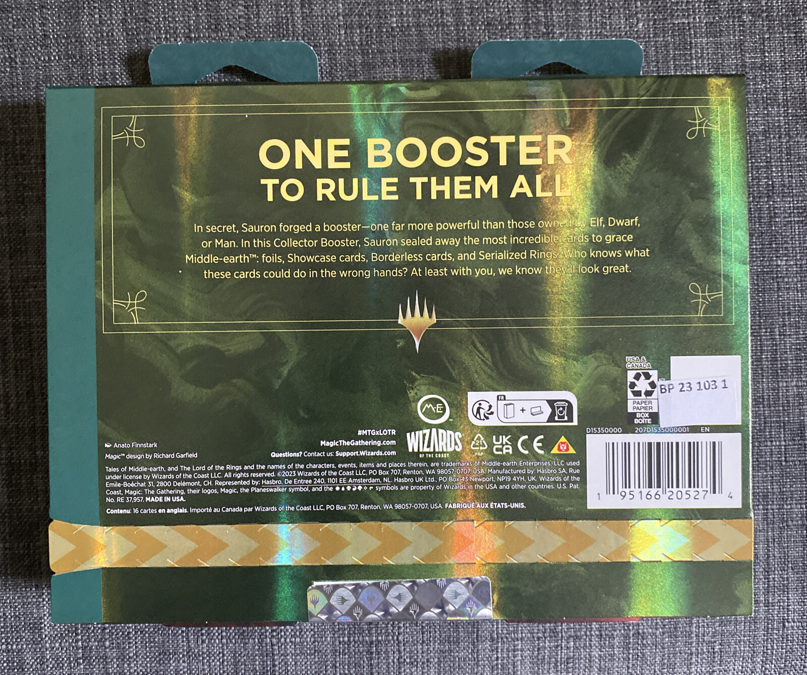 Magic The Gathering -MTG- The Lord Of The Rings Collector Booster Box ...