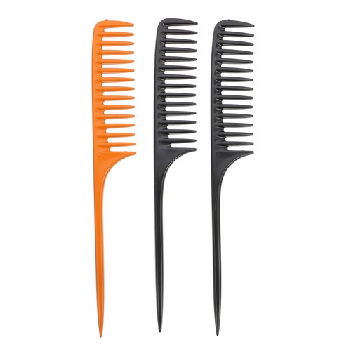3 PCS Wide Tooth Hair Washing Comb Barber Hairdressing with Pointed End ...