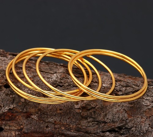 925 Sterling Silver Bangles Gold Plated Set Of 7 Pcs Bangle Jewelry For Women | eBay