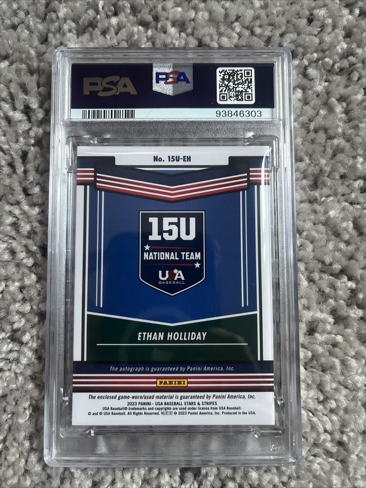 2023 Stars & Stripes Ethan Holliday Prospect Patch Auto PSA 10 Pop 4 | eBay