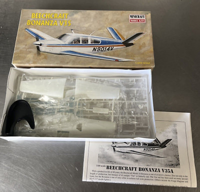 Minicraft Beechcraft Bonanza V35 Model Kit #11609 Open Box Sealed Kit 1 ...