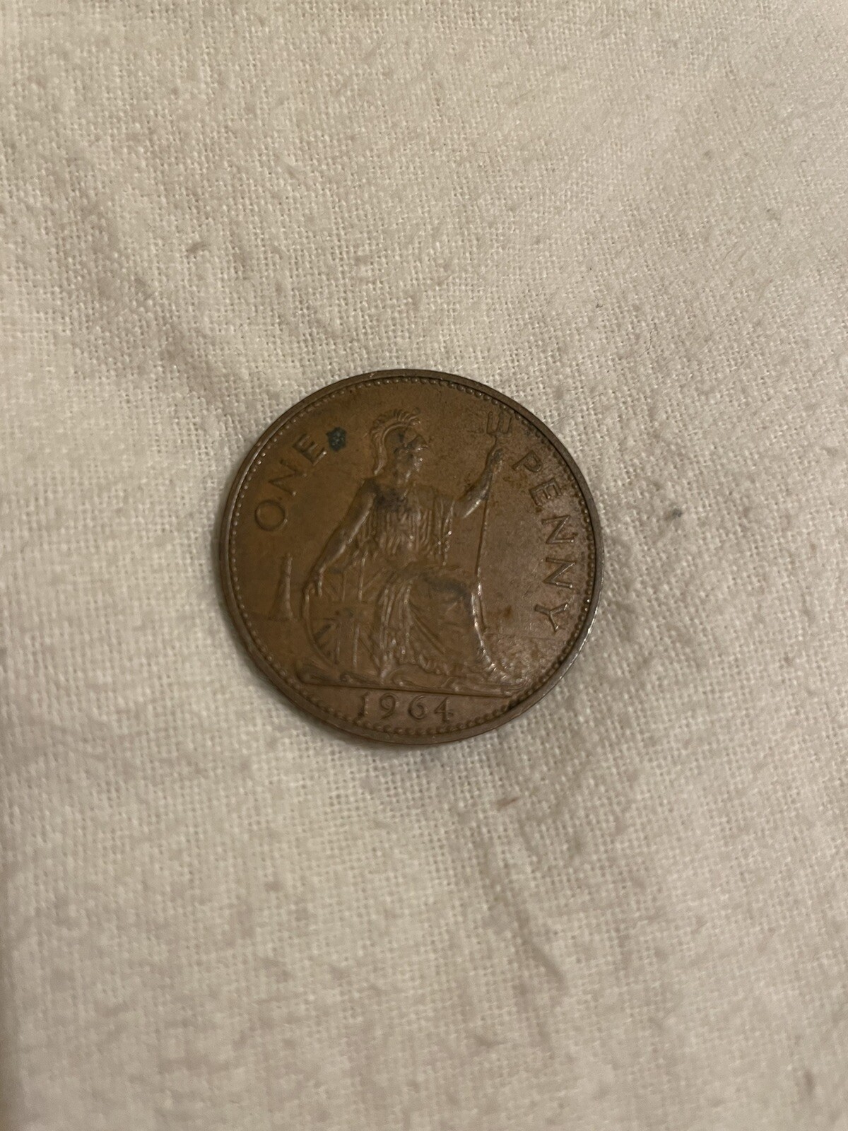 Dated : 1964 - One Penny - 1d Coin - Queen Elizabeth II - Great Britain ...