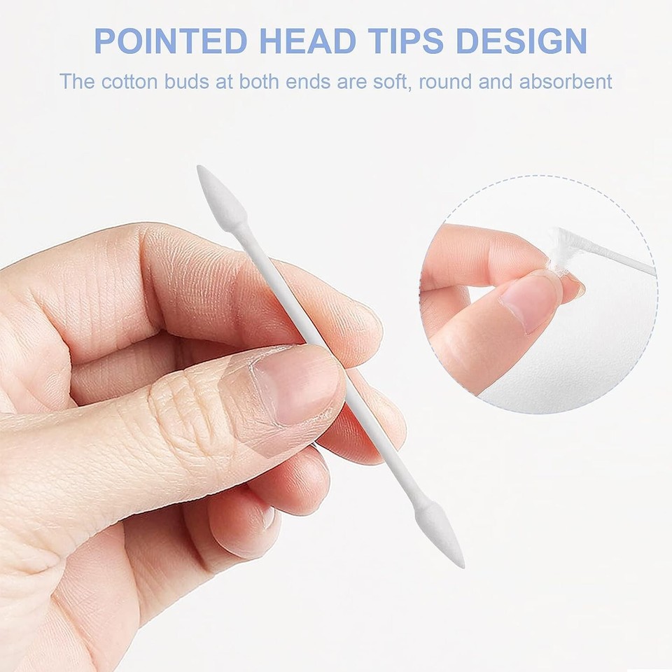 800PCS Cotton Swabs Precision Tip for Makeup Double Pointed Paper ...