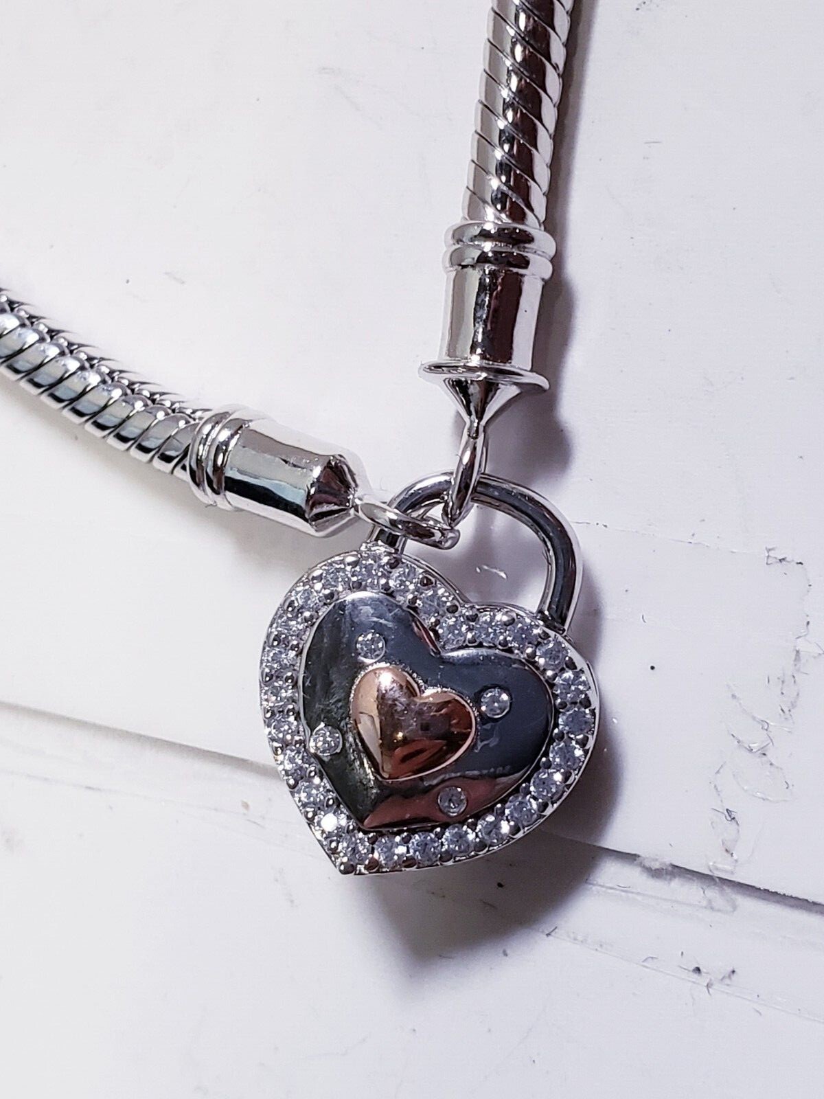gnoce Heart Lock Bracelet S925 Silver | eBay